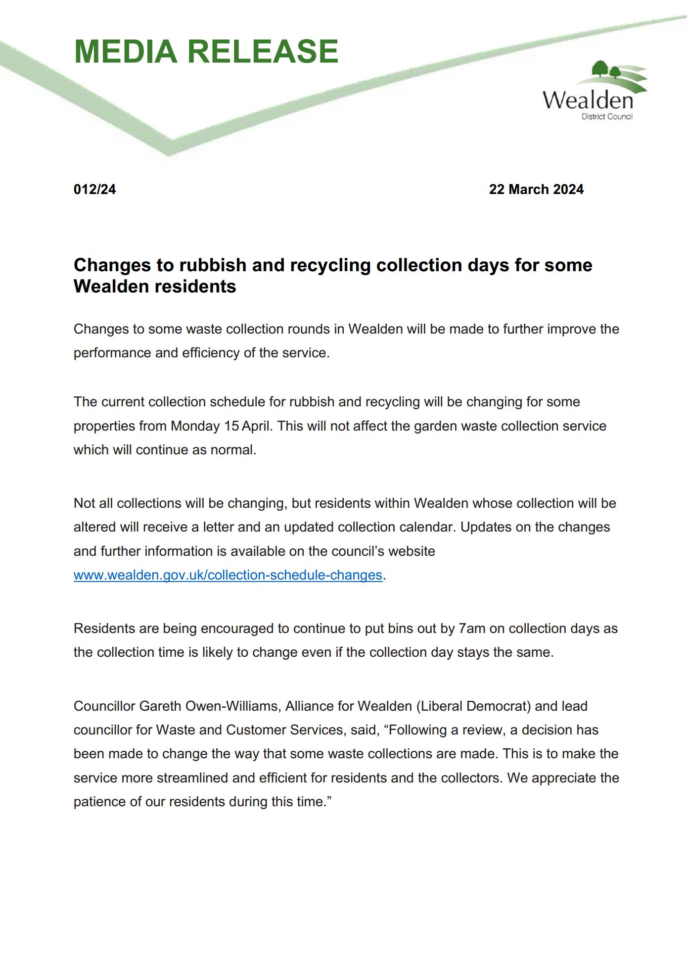 Waste Collection Days